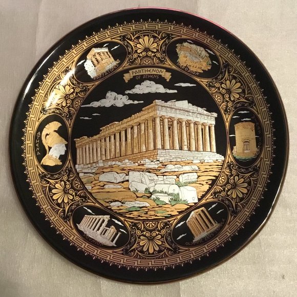 Adis Parthenon plate | Accents | 24 Karat Gold Parthenon Of Athens ...
